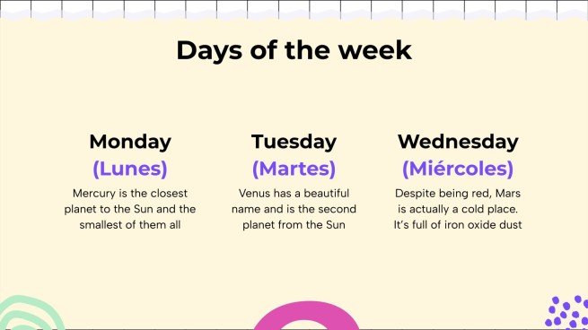 Days of the Week and Months of the Year in Spanish