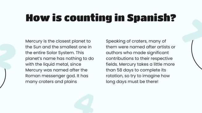 Numbers and Counting 1-20 in Spanish | Google Slides