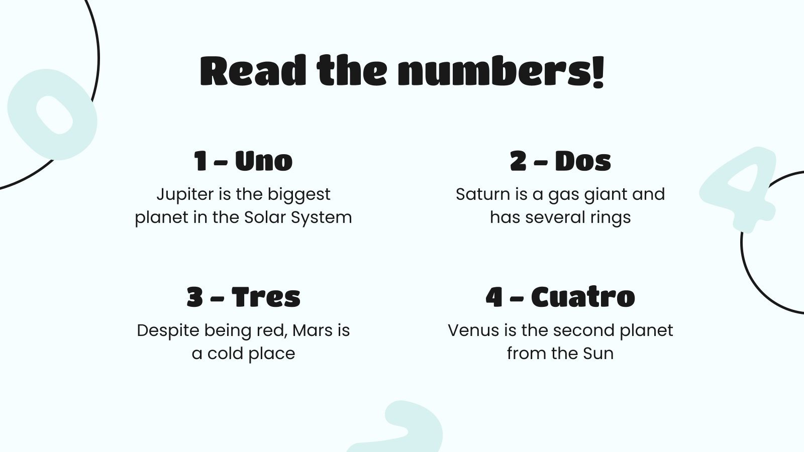 Numbers and Counting 1-20 in Spanish | Google Slides