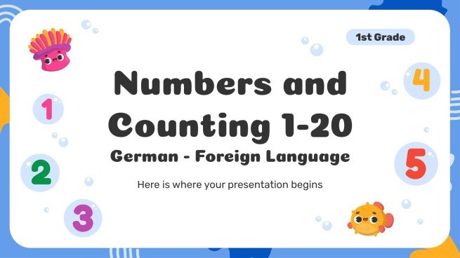 Numbers and Counting 1-20 - German | Google Slides