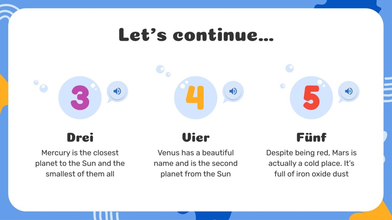 Numbers and Counting 1-20 - German | Google Slides