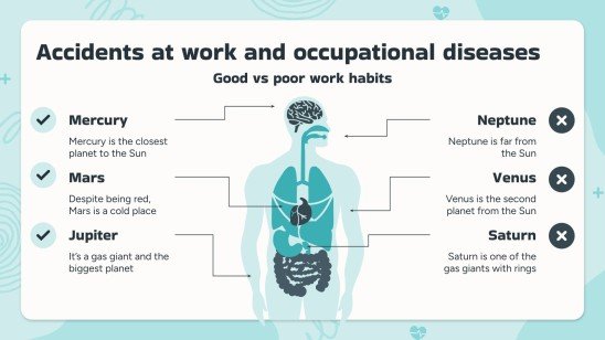 Accidents at Work and Occupational Diseases Infographics