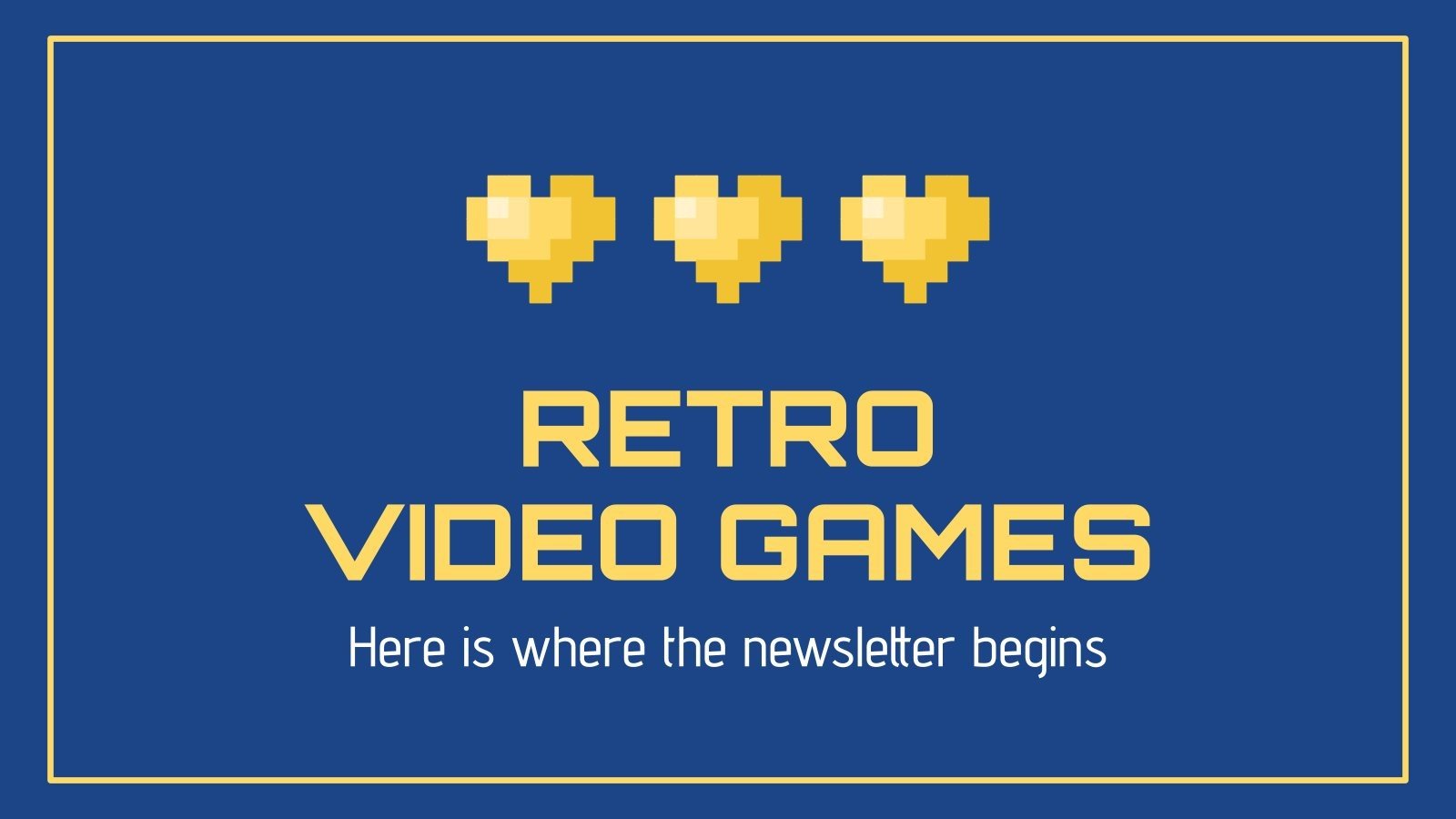 Retro Video Games Newsletter Google Slides and PPT template