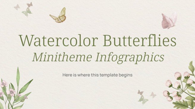 Infographies - Minithème avec des papillons à l'aquarelle