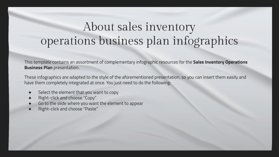 Sales Inventory Operations Business Plan Infographics