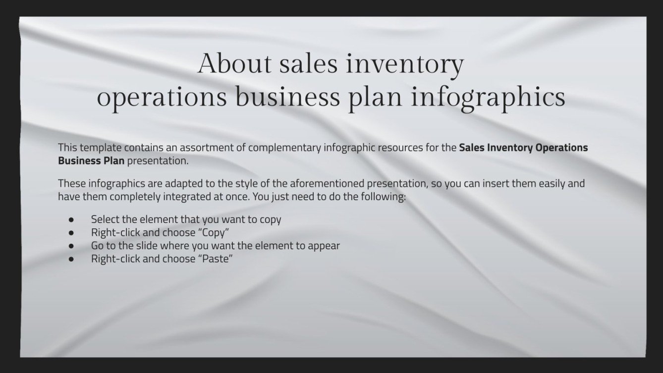 Sales Inventory Operations Business Plan Infographics