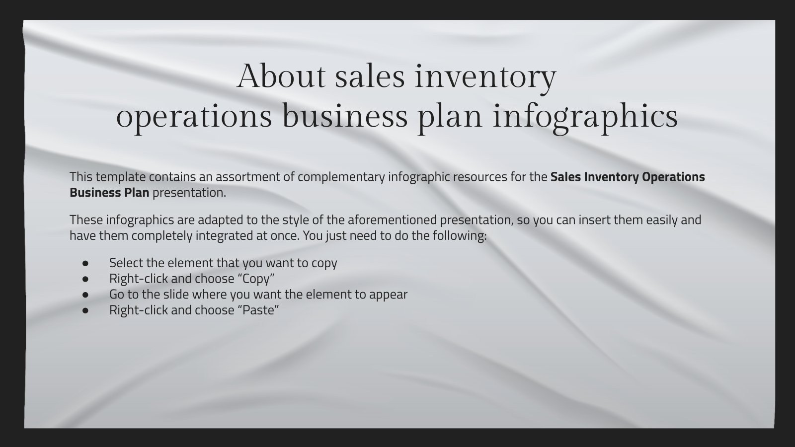 Sales Inventory Operations Business Plan Infographics