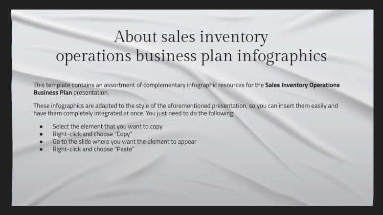Sales Inventory Operations Business Plan Infographics