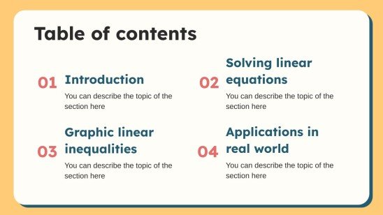 Algebra: Linear Equations and Inequalities - Math