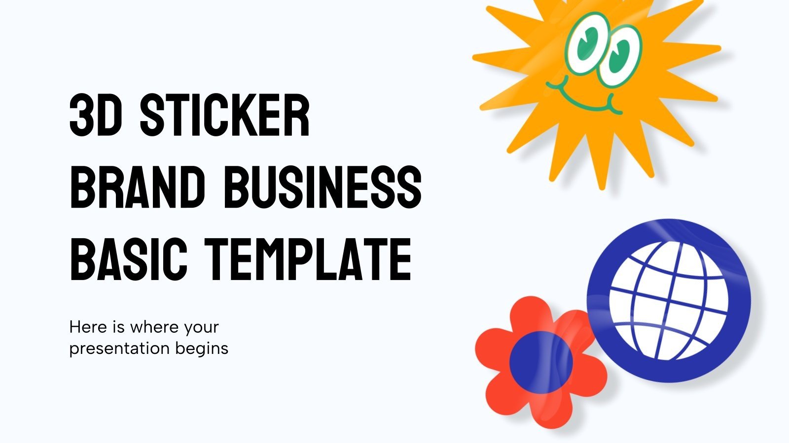 3D Sticker Brand Business Basic Template | Google Slides