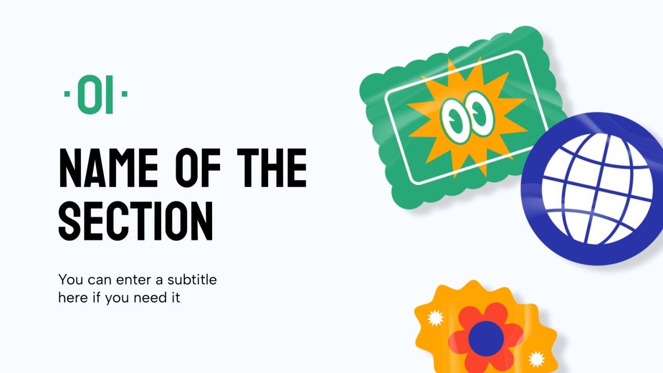 3D Sticker Brand Business Basic Template | Google Slides