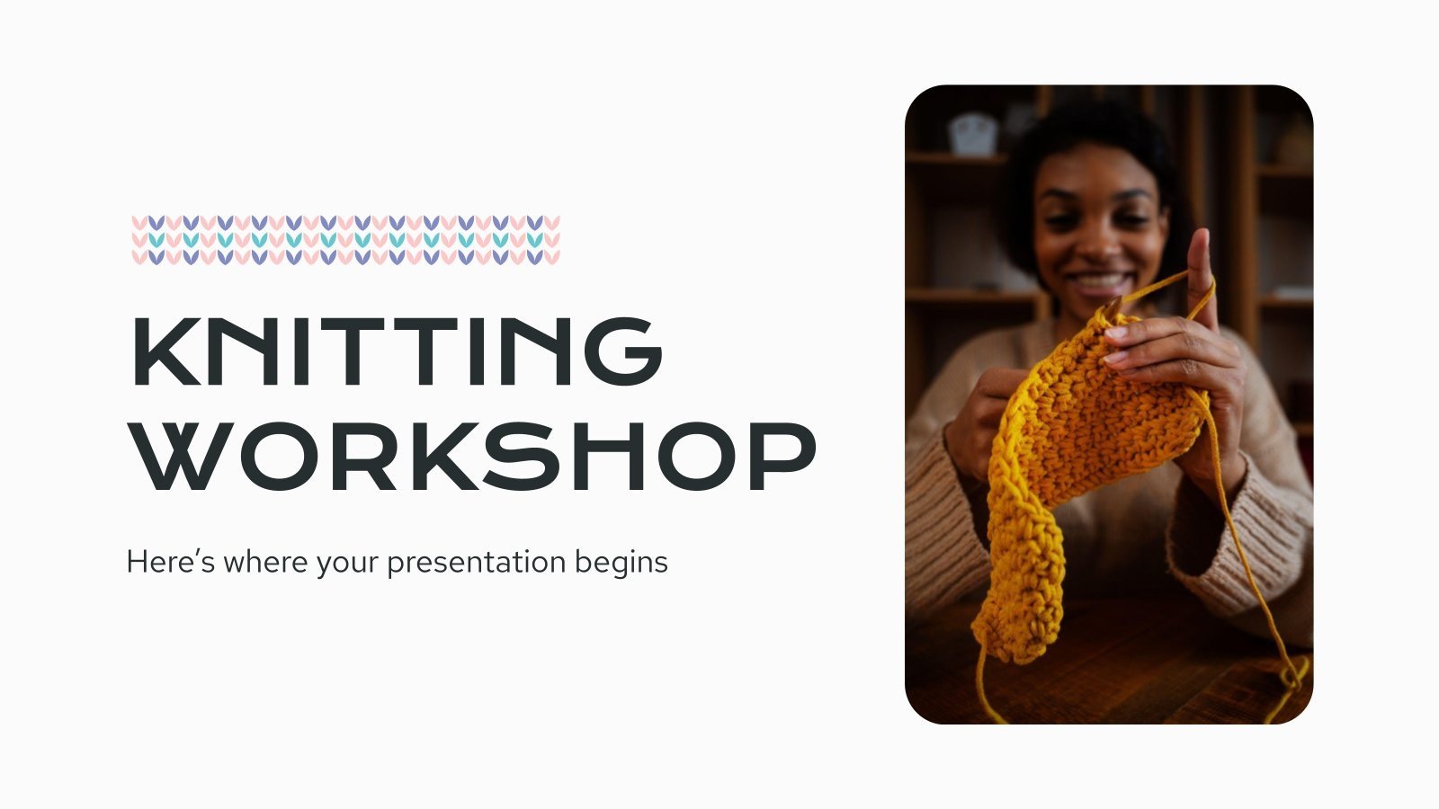 Knitting Workshop Google Slides and PowerPoint template