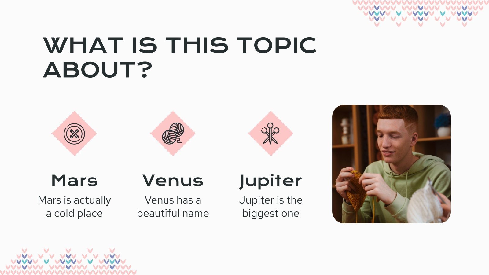 Knitting Workshop Google Slides and PowerPoint template