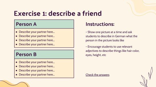 Descriptions of People and Physical Attributes - German