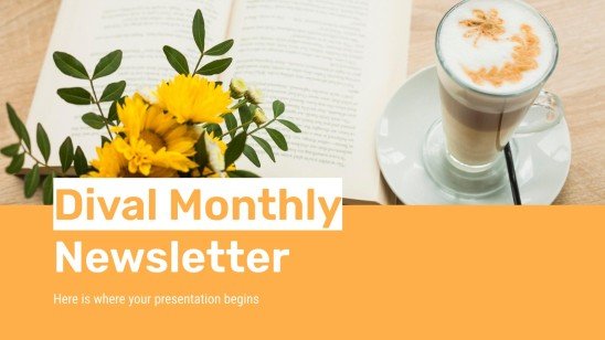Dival Monthly Newsletter Google Slides theme & PPT template