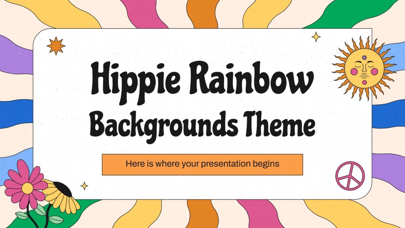 Hippie Rainbow Backgrounds Theme | Google Slides & PPT