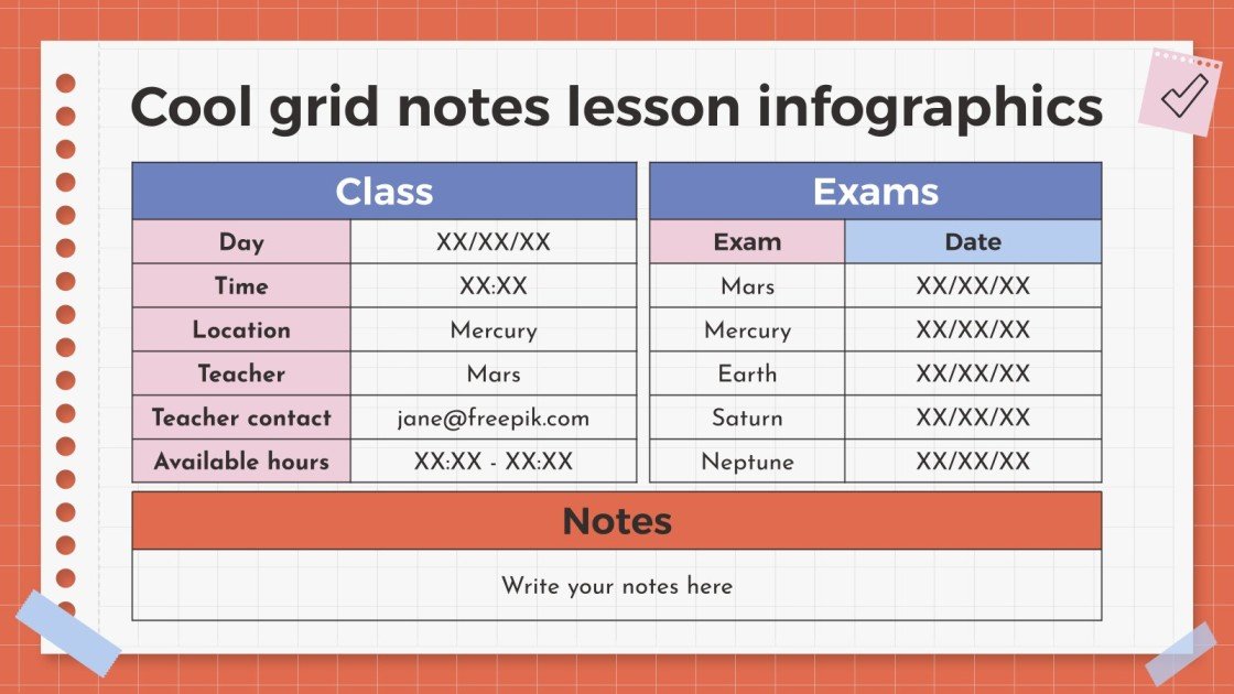 Cool Grid Notes Lesson Infographics | Google Slides & PPT