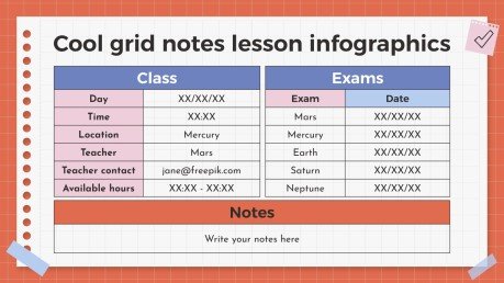 Cool Grid Notes Lesson Infographics | Google Slides & PPT