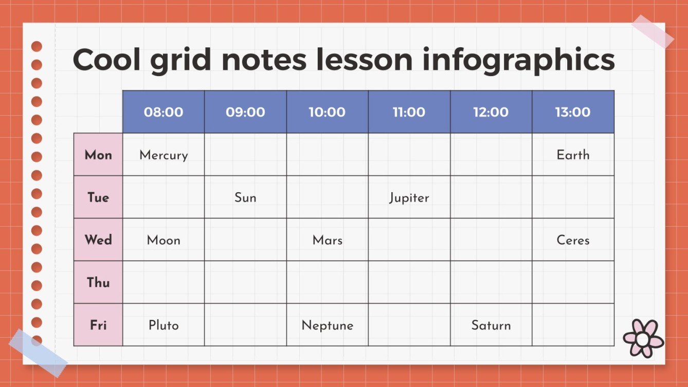 Cool Grid Notes Lesson Infographics | Google Slides & PPT
