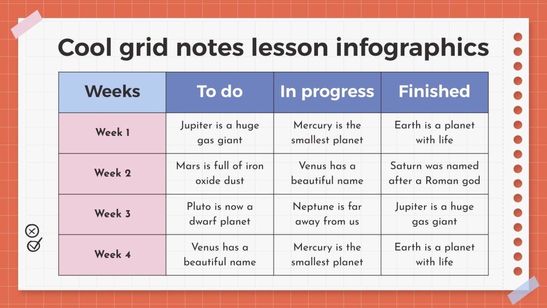 Cool Grid Notes Lesson Infographics | Google Slides & PPT