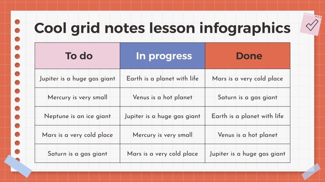 Cool Grid Notes Lesson Infographics | Google Slides & PPT