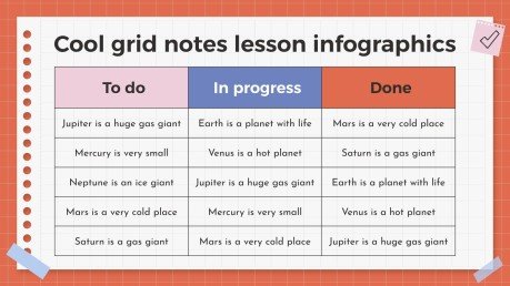 Cool Grid Notes Lesson Infographics | Google Slides & PPT