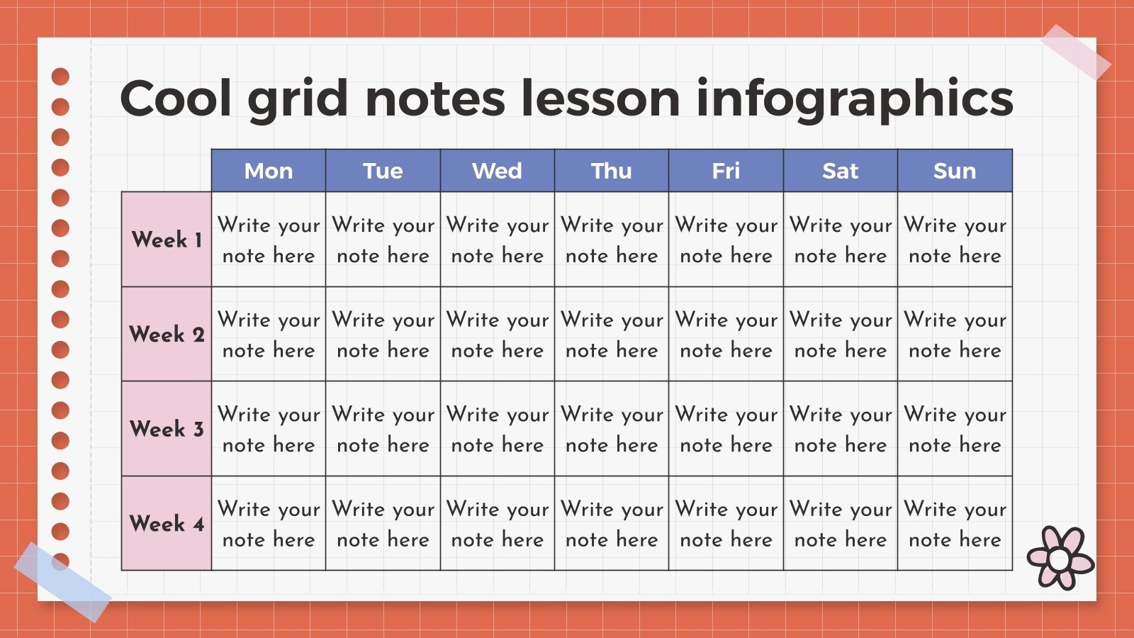 Cool Grid Notes Lesson Infographics | Google Slides & PPT