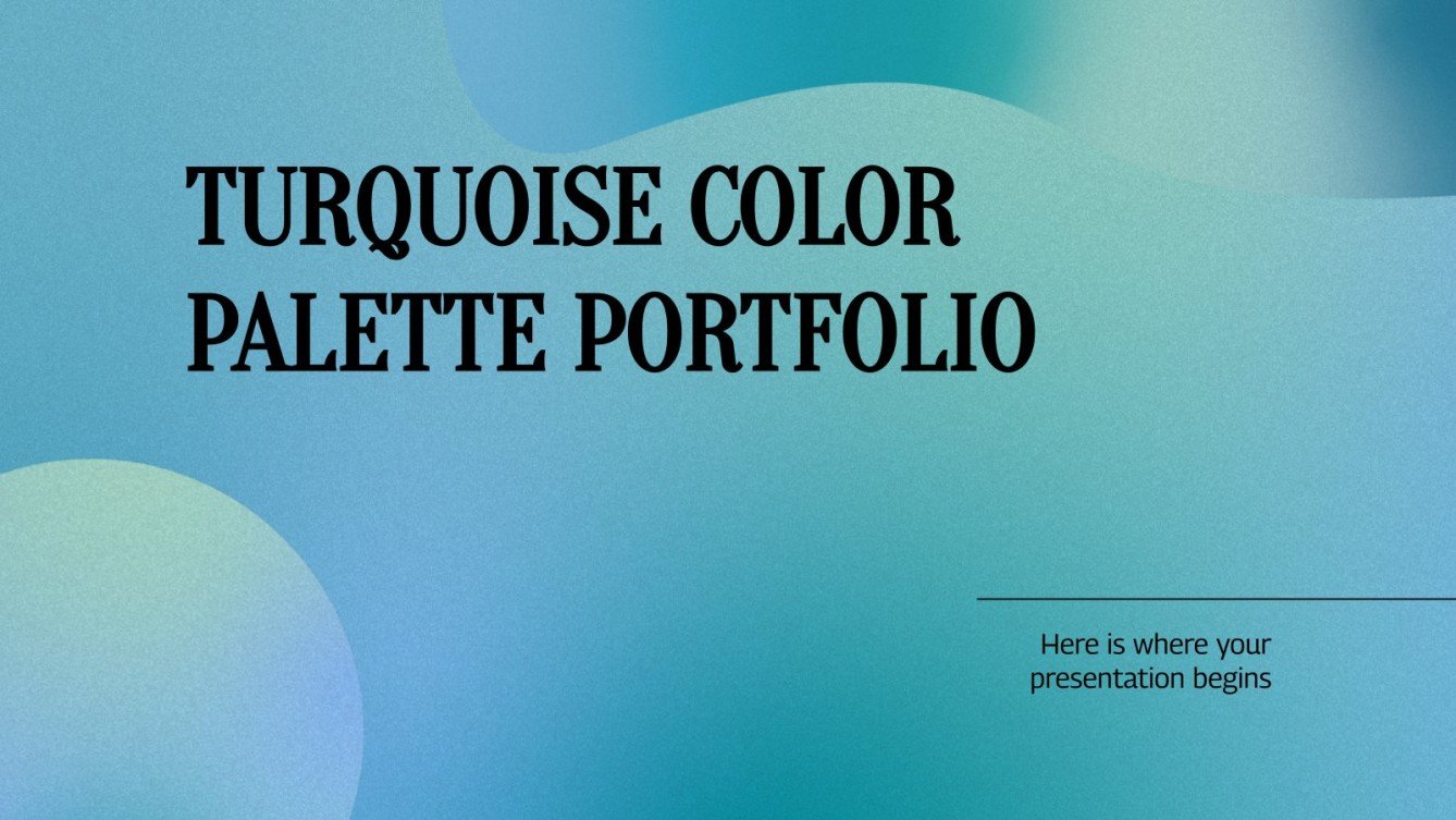 Turquoise Color Palette Portfolio | Google Slides & PPT