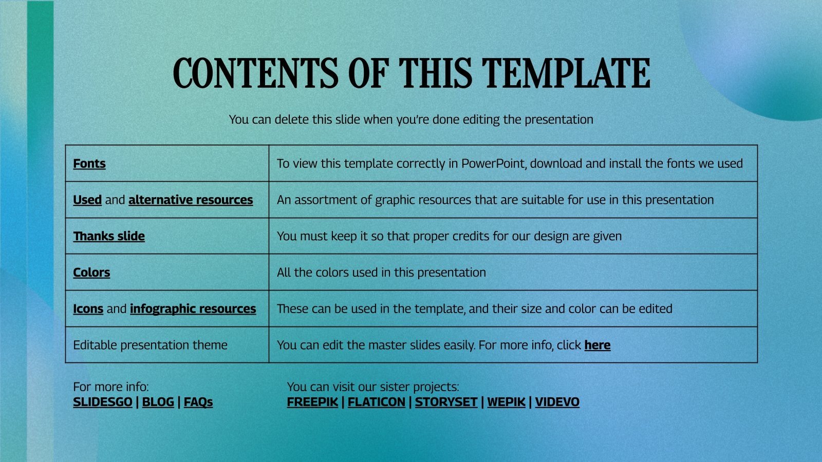 Turquoise Color Palette Portfolio | Google Slides & PPT