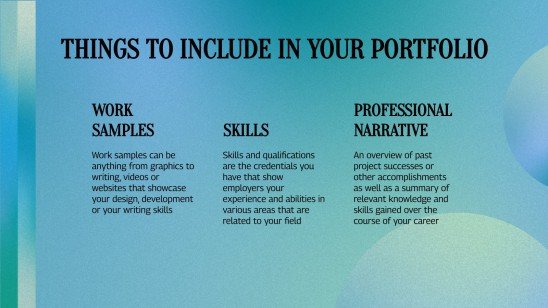 Turquoise Color Palette Portfolio | Google Slides & PPT