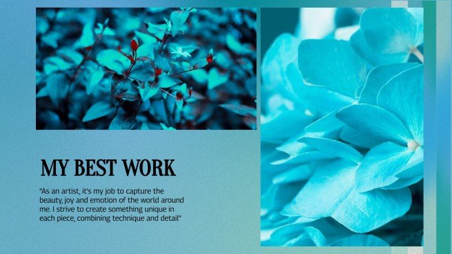 Turquoise Color Palette Portfolio | Google Slides & PPT