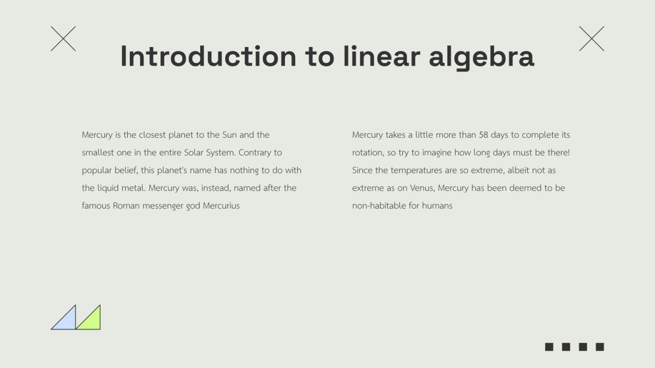 Linear Algebra | Google Slides & PowerPoint template