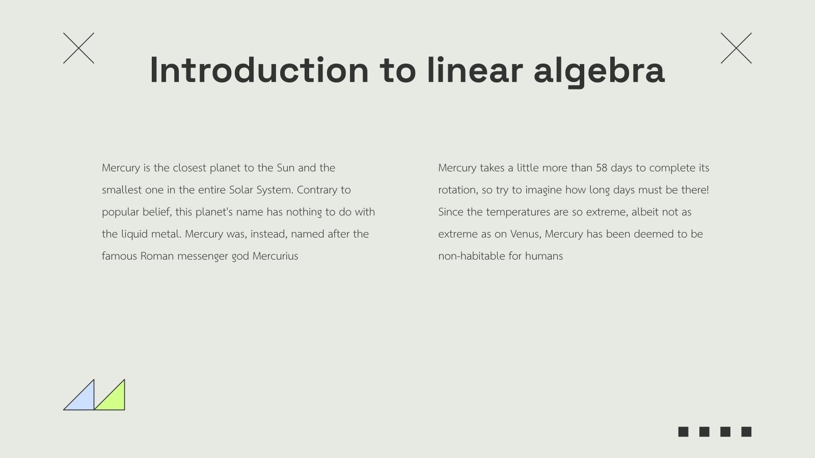 Linear Algebra | Google Slides & PowerPoint template