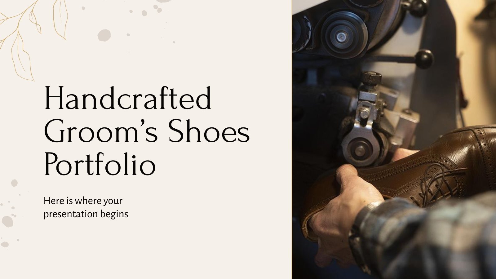 Handcrafted Groom's Shoes Portfolio | Google Slides & PPT