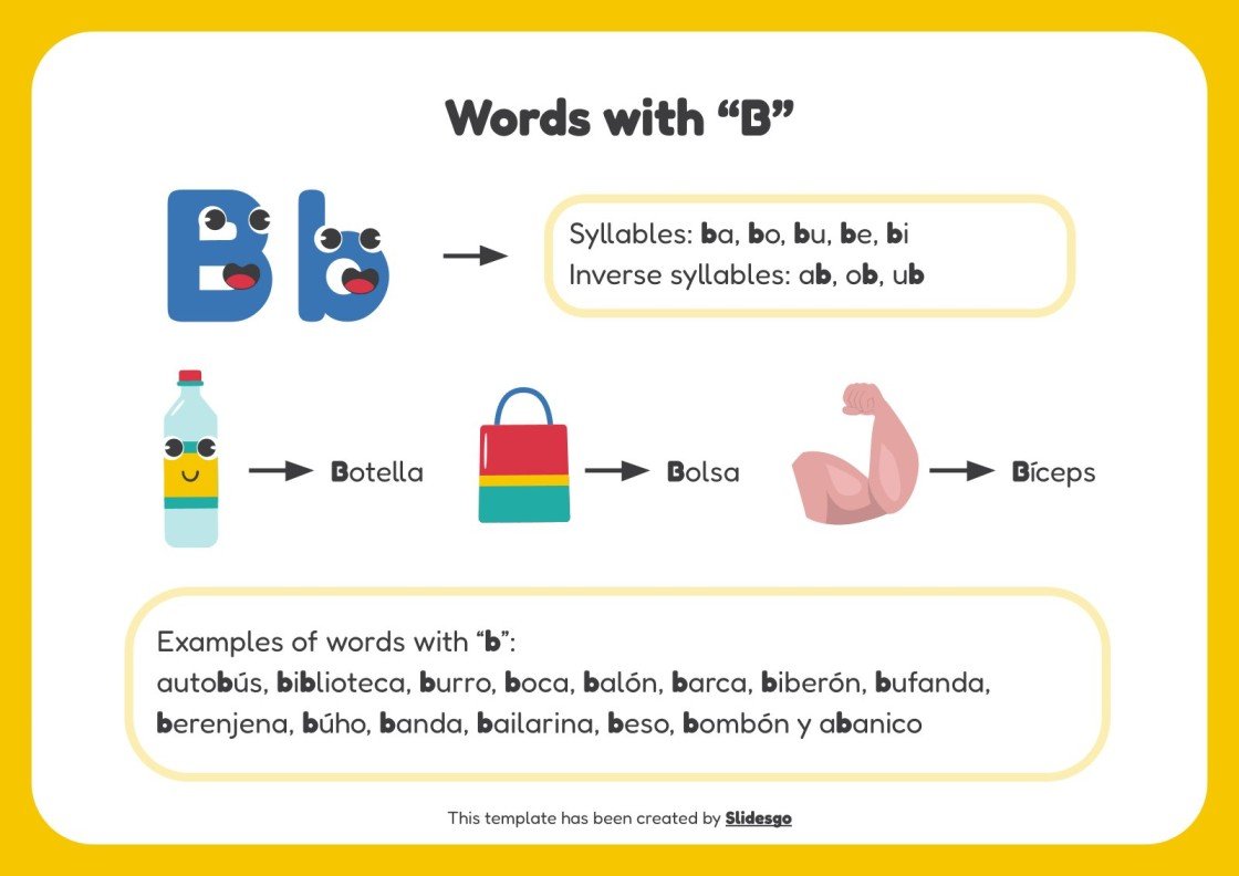 My First Letters - B, V - Spanish Class | Google Slides & PPT