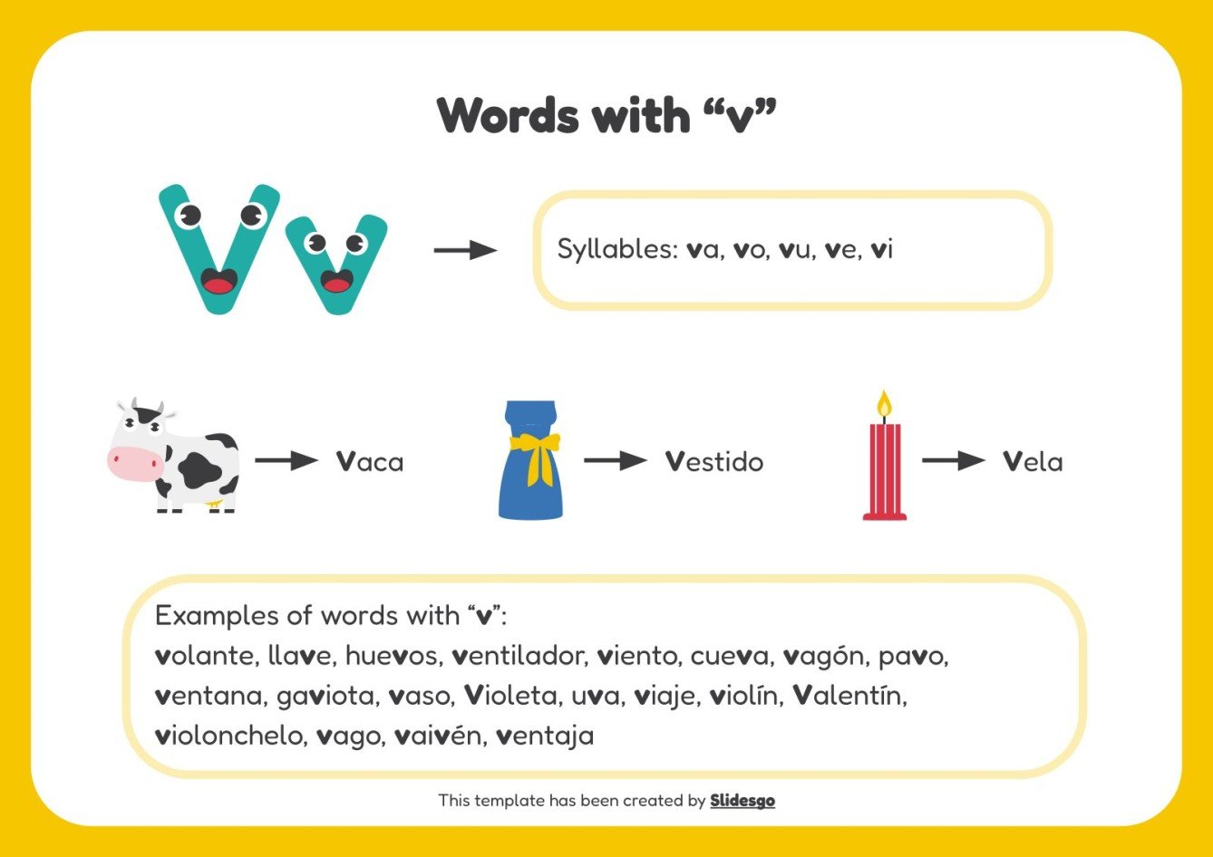 My First Letters - B, V - Spanish Class | Google Slides & PPT