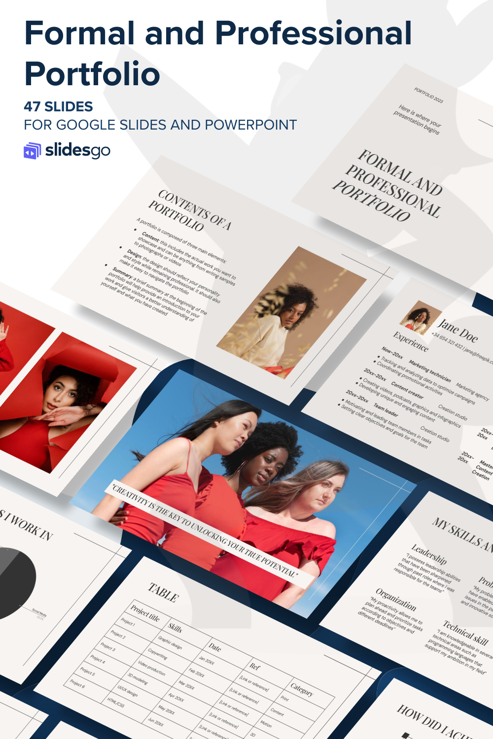 Formal and Professional Portfolio | Google Slides & PPT