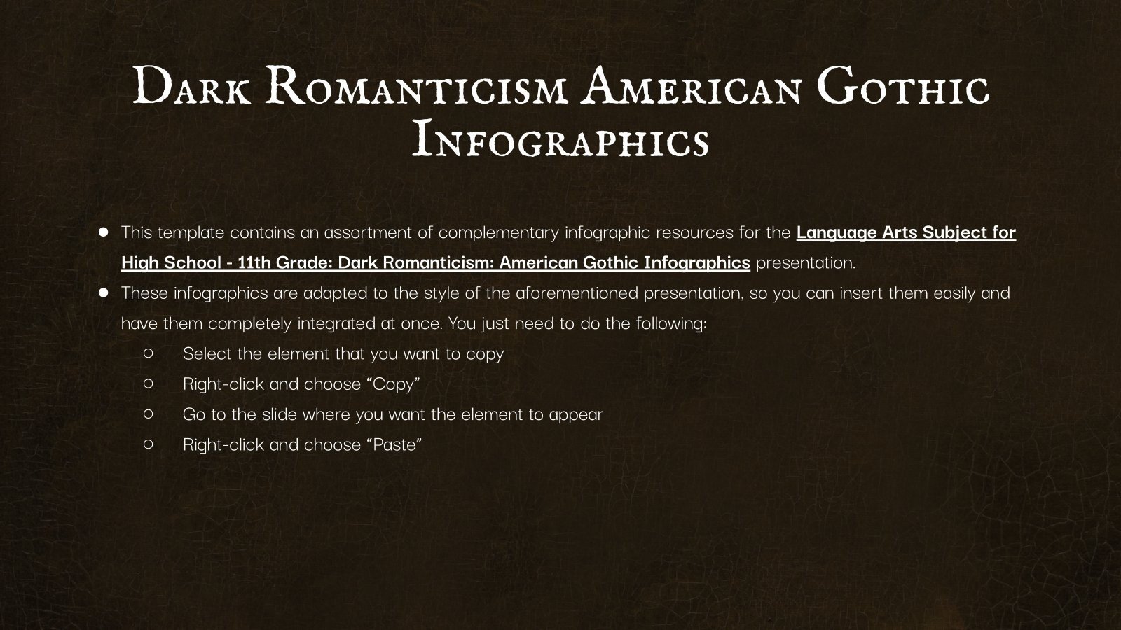 Romanticismo Oscuro - el gótico americano infografías
