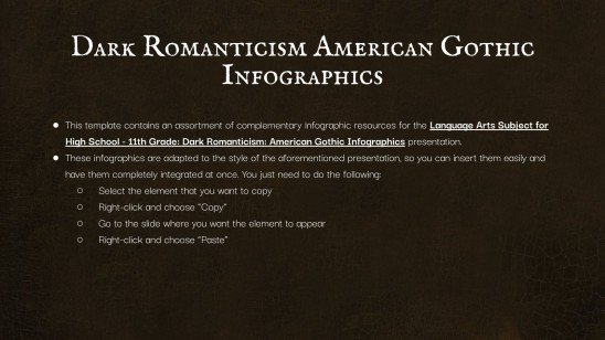 Romanticismo Oscuro - el gótico americano infografías