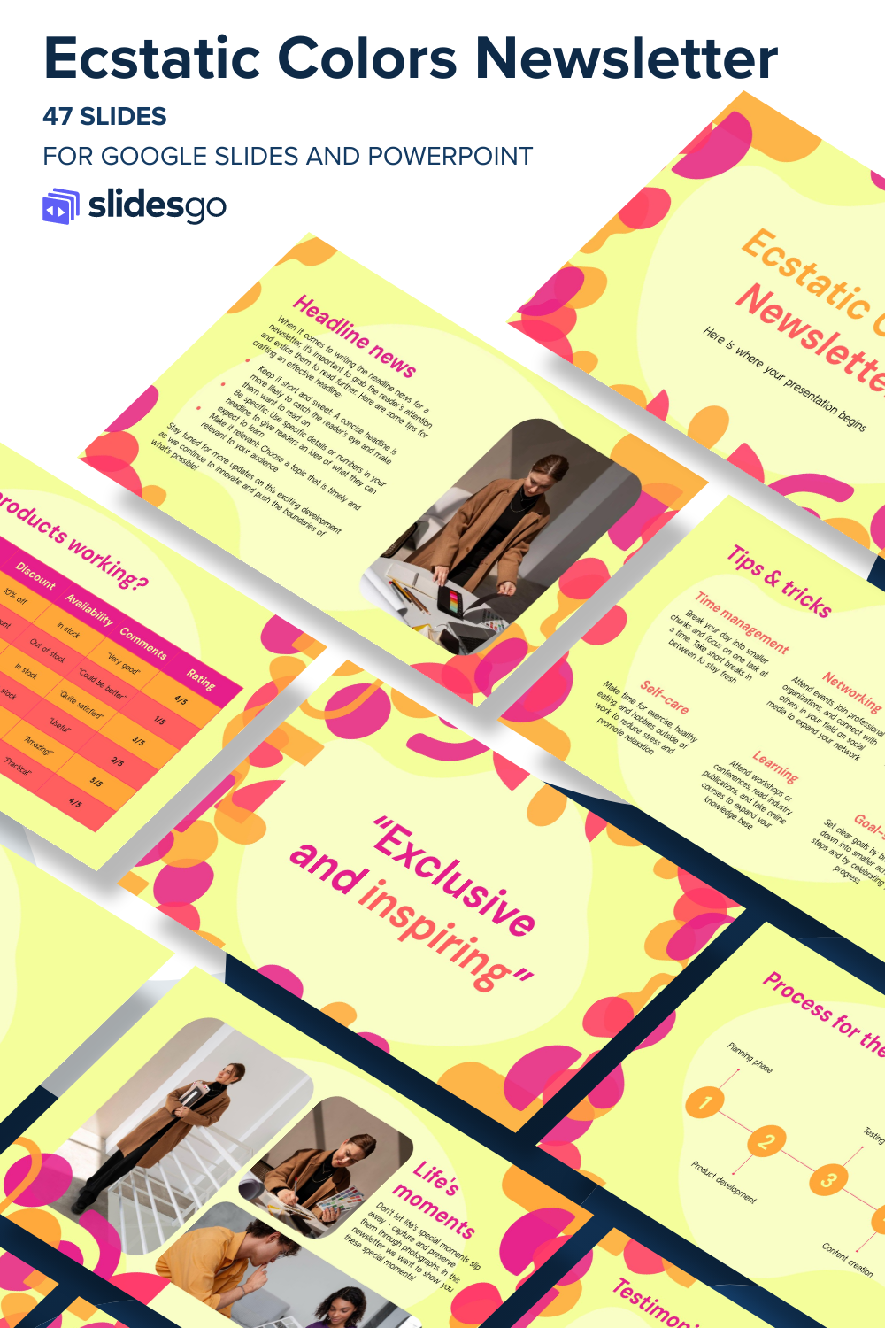 Ecstatic Colors Newsletter | Google Slides & PowerPoint