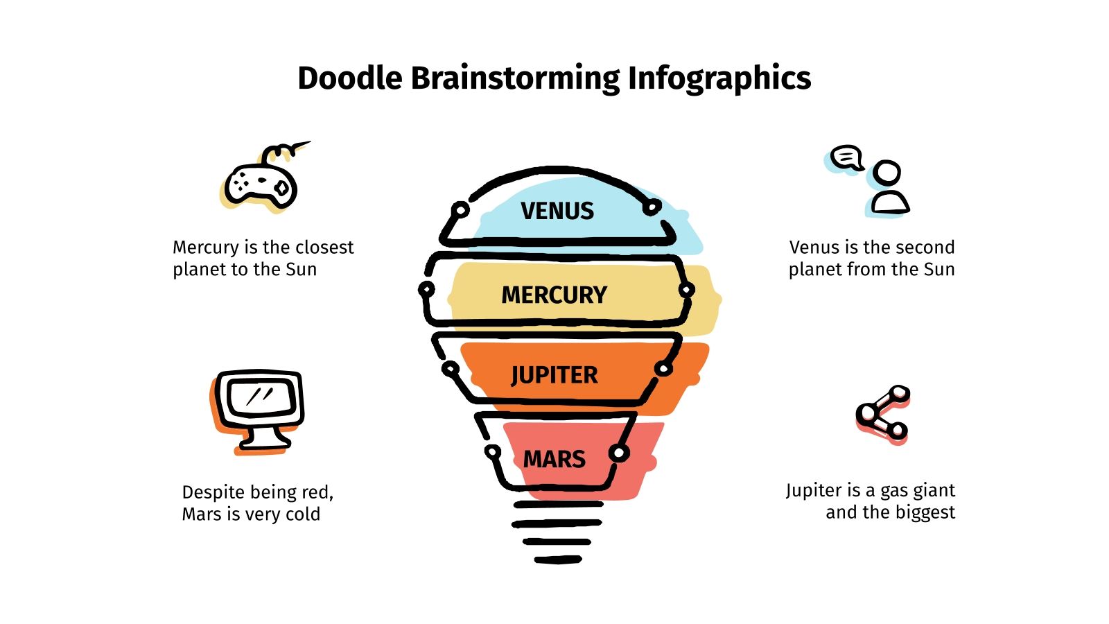 Doodle Brainstorming Infographics for Google Slides & PPT