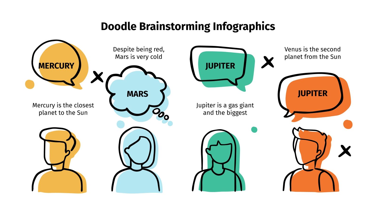 Doodle Brainstorming Infographics for Google Slides & PPT