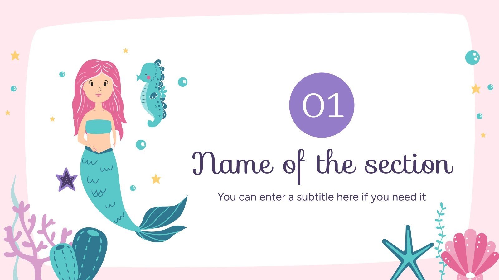 Cute Mermaid Theme | Google Slides & PowerPoint template