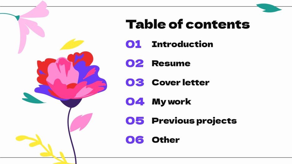 Abstract Botanical Pattern Portfolio | Google Slides & PPT