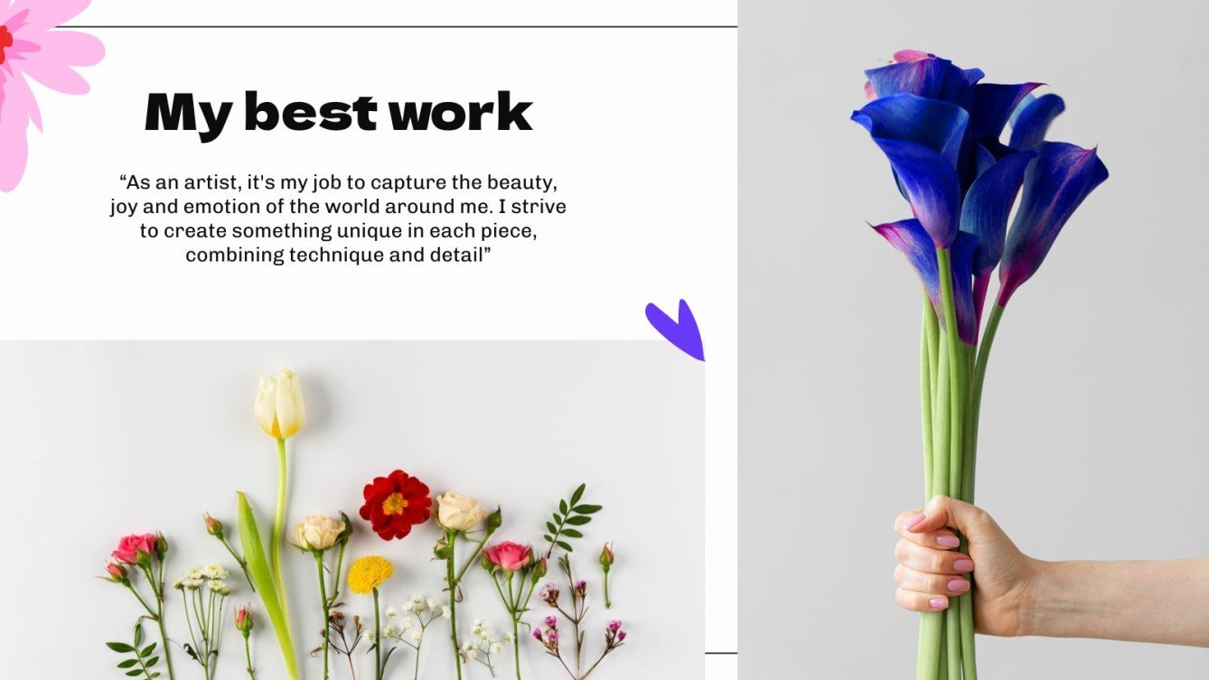 Abstract Botanical Pattern Portfolio | Google Slides & PPT