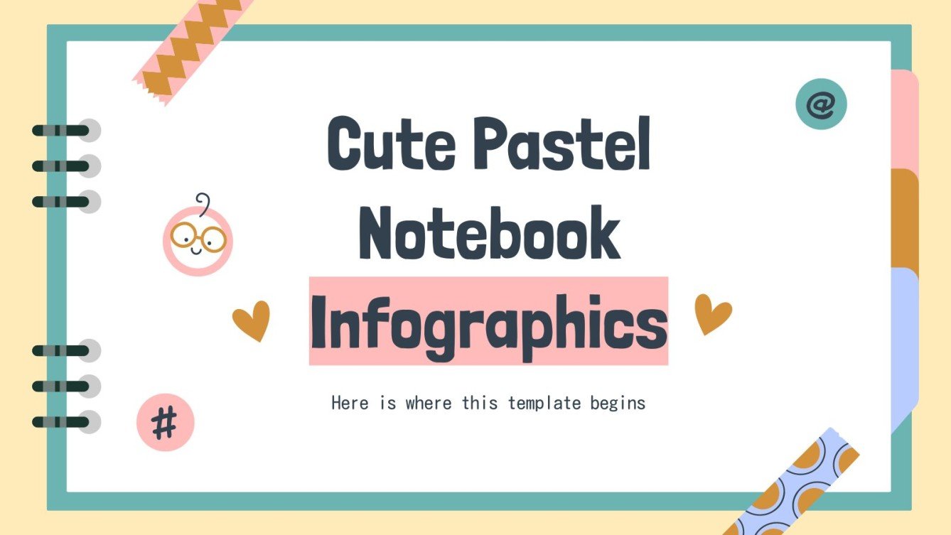 Cute Pastel Notebook Infographics | Google Slides & PPT
