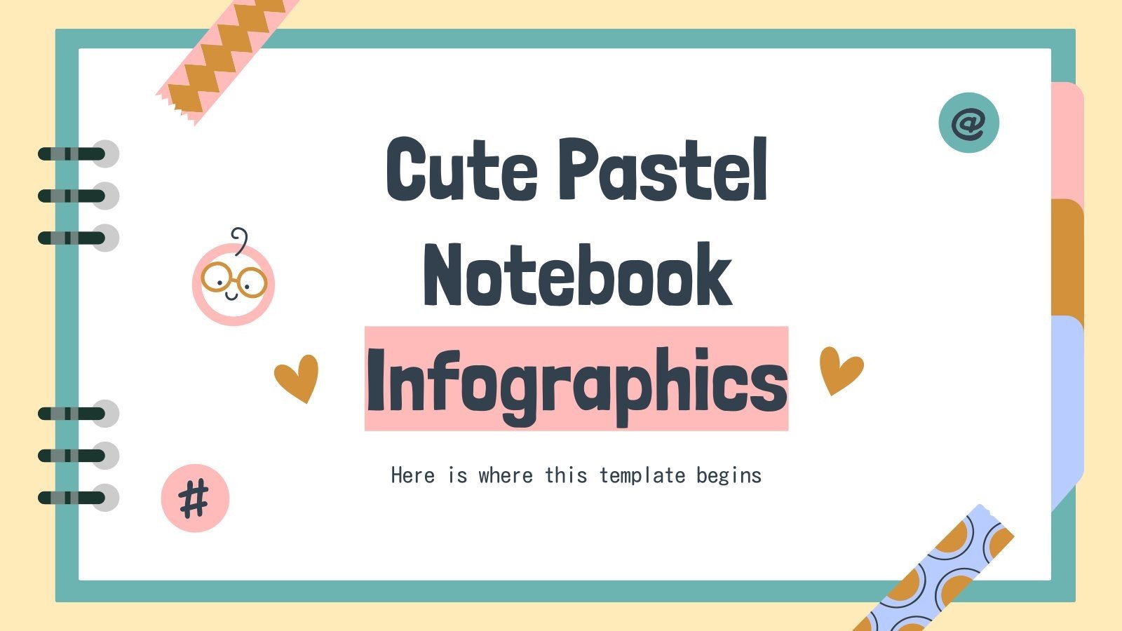 Cute Pastel Notebook Infographics | Google Slides & PPT