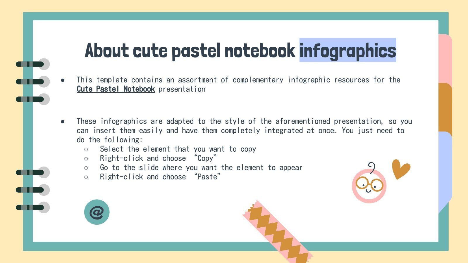Cute Pastel Notebook Infographics | Google Slides & PPT