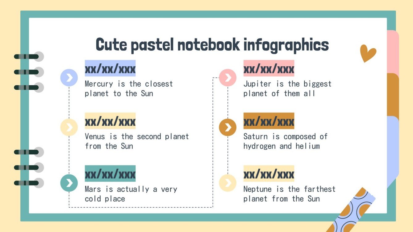 Cute Pastel Notebook Infographics | Google Slides & PPT