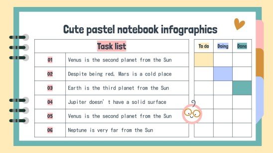 Cute Pastel Notebook Infographics | Google Slides & PPT